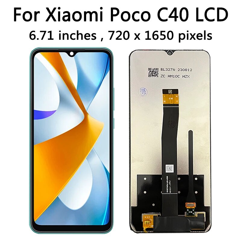 6,71 " протестировано для Xiaomi Pocophone Poco C40, замена сенсорного экрана ЖК-дисплея в сборе для Xiaomi Poco C40 220333 Экран QPG Original No Frame