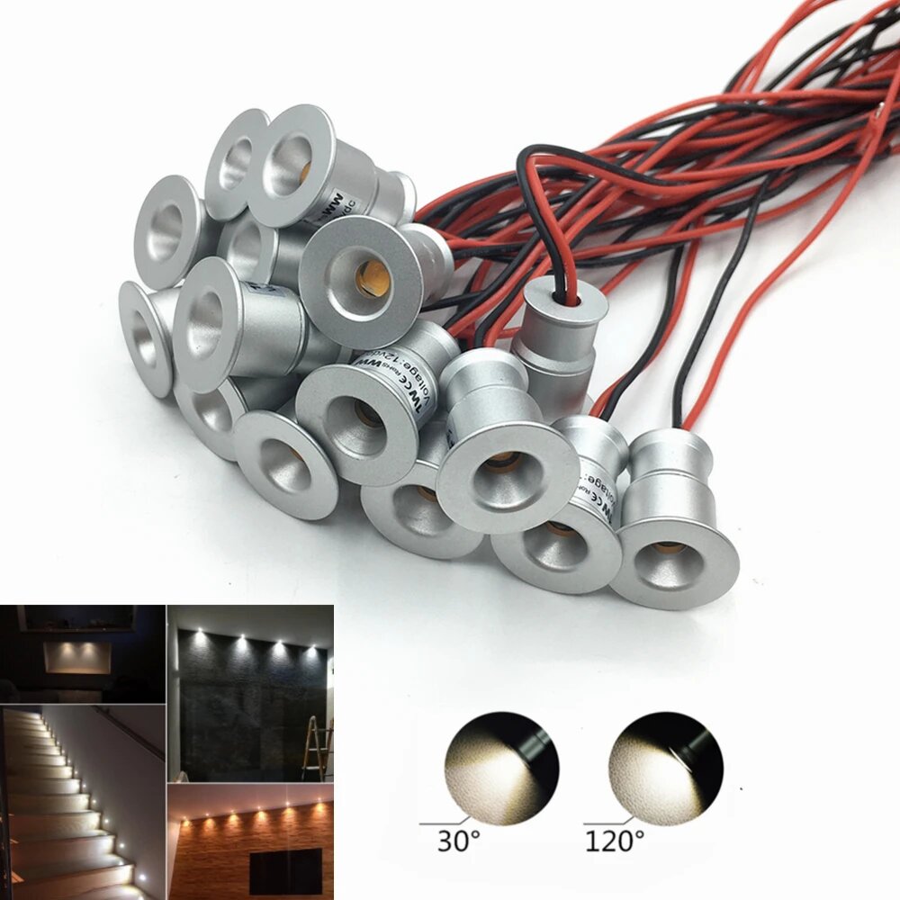 Светодиодный прожектор YELEDWAY 1 Вт, регулируемая яркость Cold white 6000k, 18 LED Lamps, 30D Silver shell