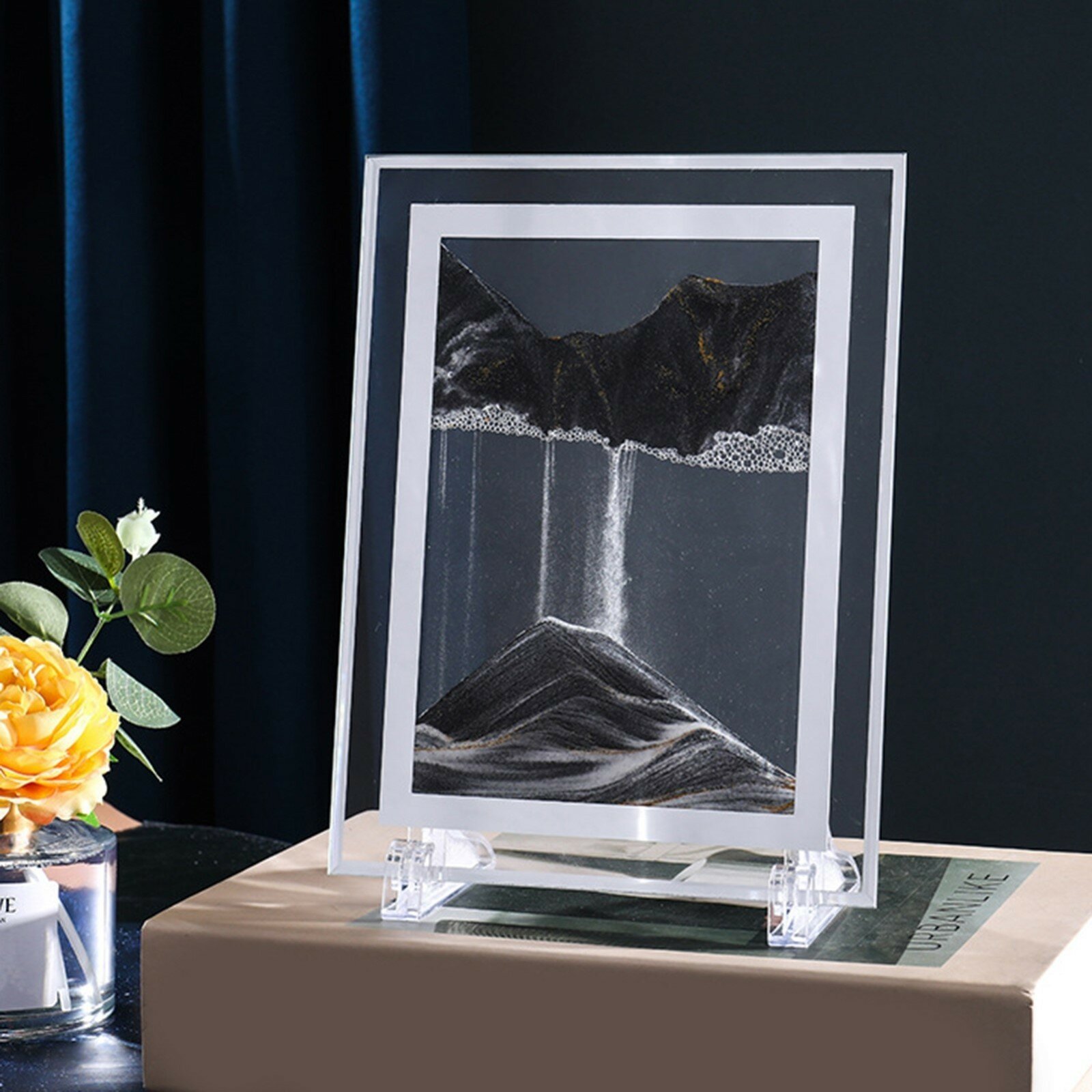 Песочные часы-картина «Аспро», 18×13 см, антистресс, песок чёрный