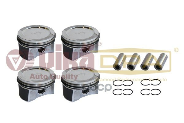 Поршень к-кт 4 шт (+ кольца) AUDI, SEAT, SKODA, VW 1.6 97-13 (AHL/ALZ/ANA/AVU/AYD/BFQ/BFS/BGU/BSF/BSE) Vika арт. K11787901
