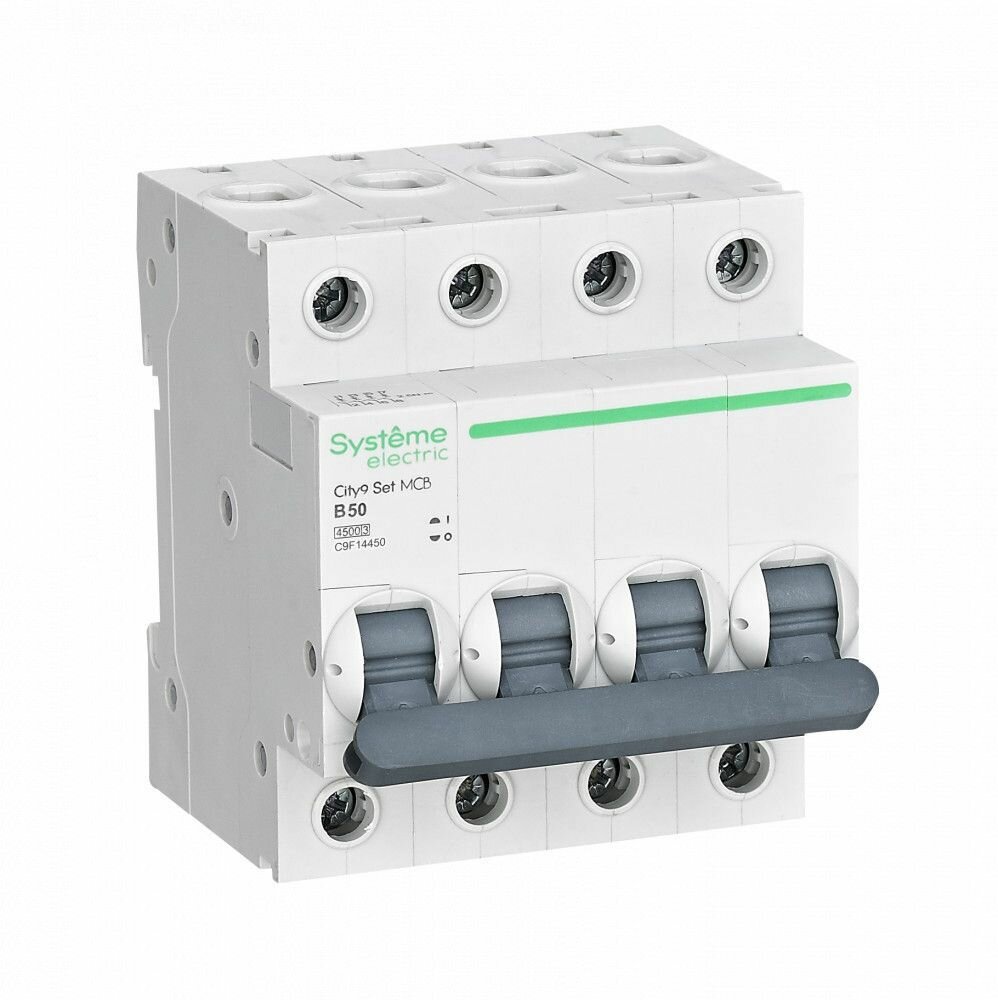 City9 Set Автоматический выключатель (АВ) B 50А 4P 4.5kA 400В, Systeme Electric, C9F14450