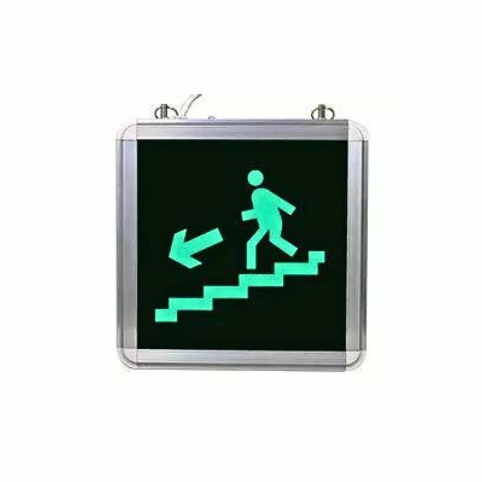 Аварийный светильник световой указатель MBD-200/55 Е25 "вниз-лево", 220V 3LED, автономный режим 60 мин, подвесной-настенный 200*200*29 мм