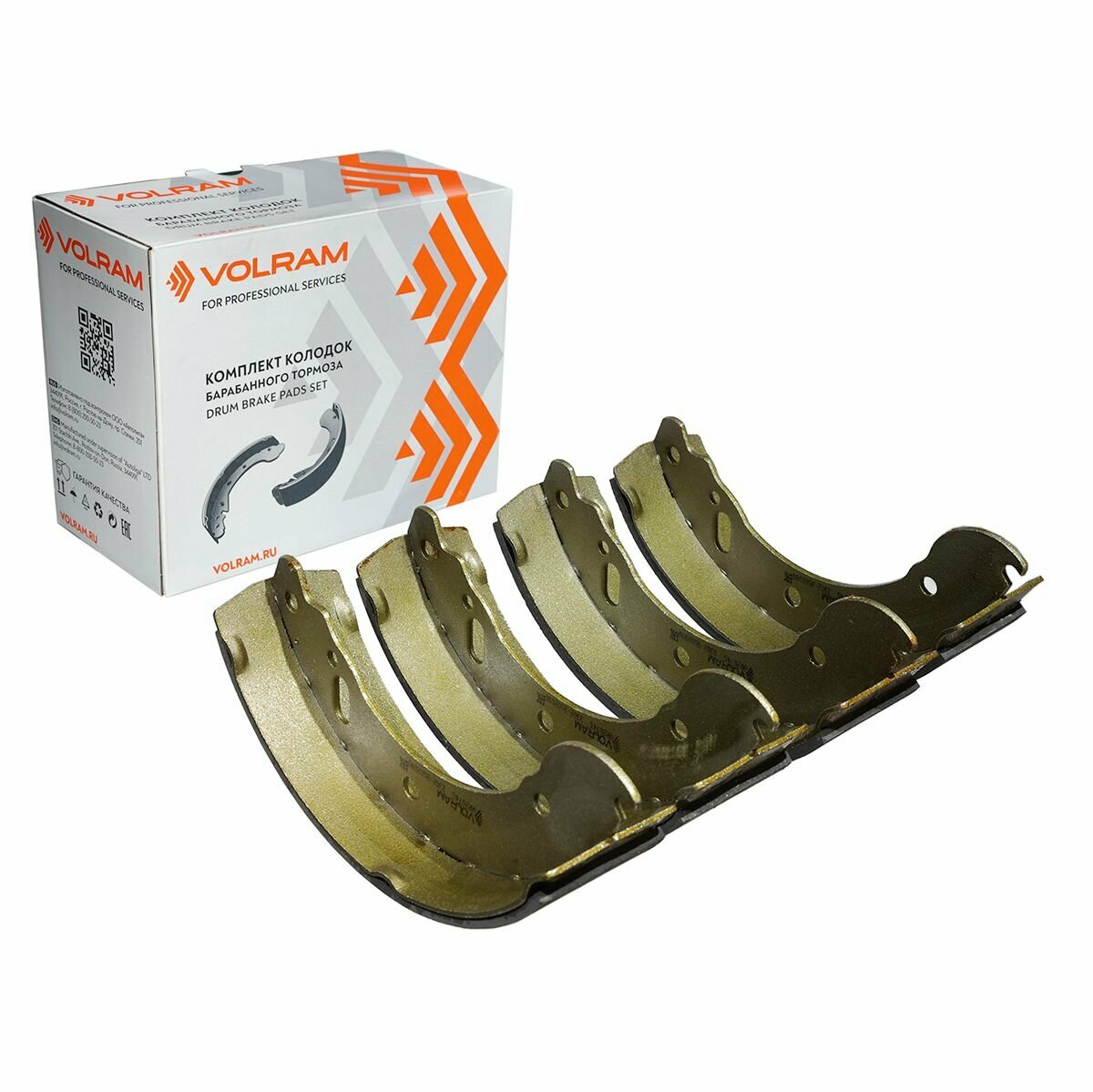 Тормозные колодки VOLRAM для ГАЗ Газель, Соболь, Next (без ABS) ; задние, к-т 4 шт.