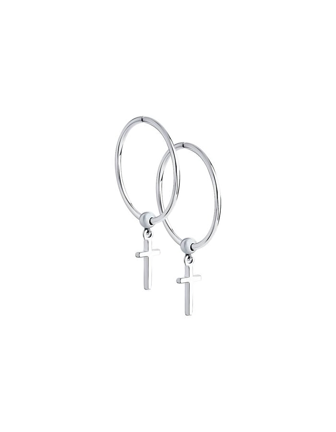 Серьги конго, серебро, 925 проба, родирование