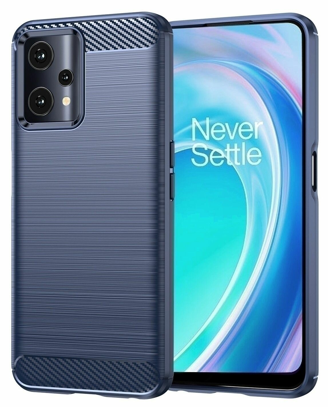 Чехол на OnePlus Nord CE 2 Lite 5G силиконовый карбон сталь синий