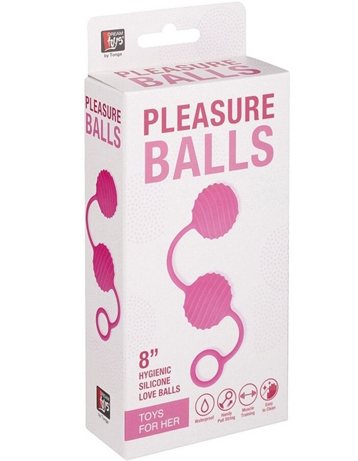 Металлические, утяжеленные вагинальные шарики в силиконе, розовые, 3.6cm