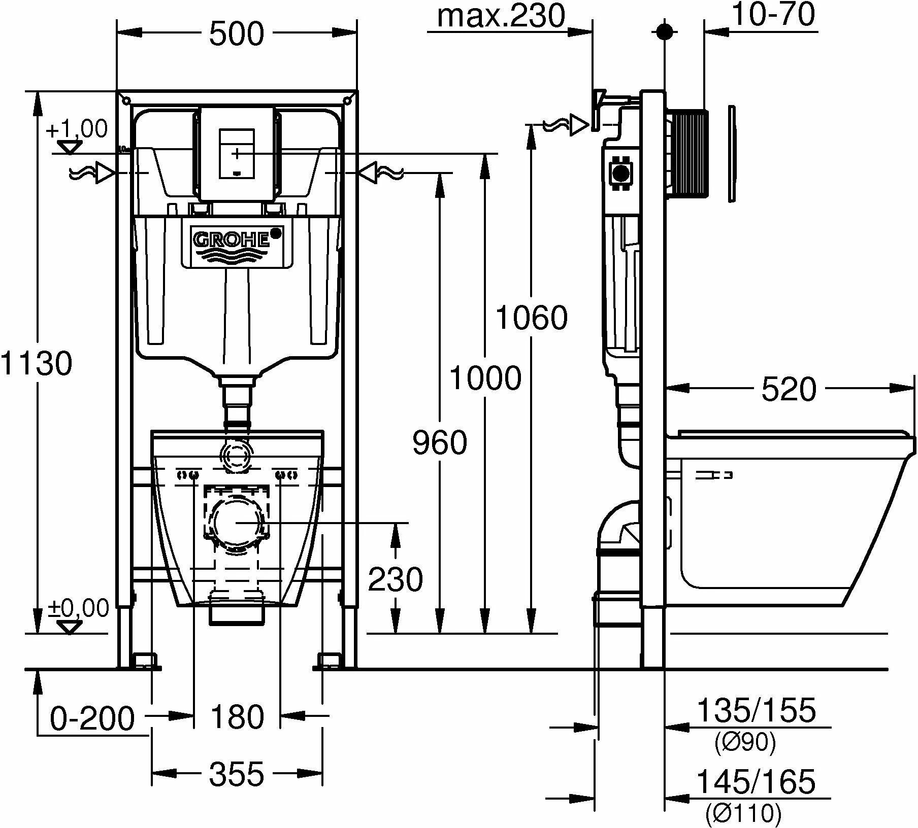 Комплект Grohe Solido Инсталляция с унитазом 39186000