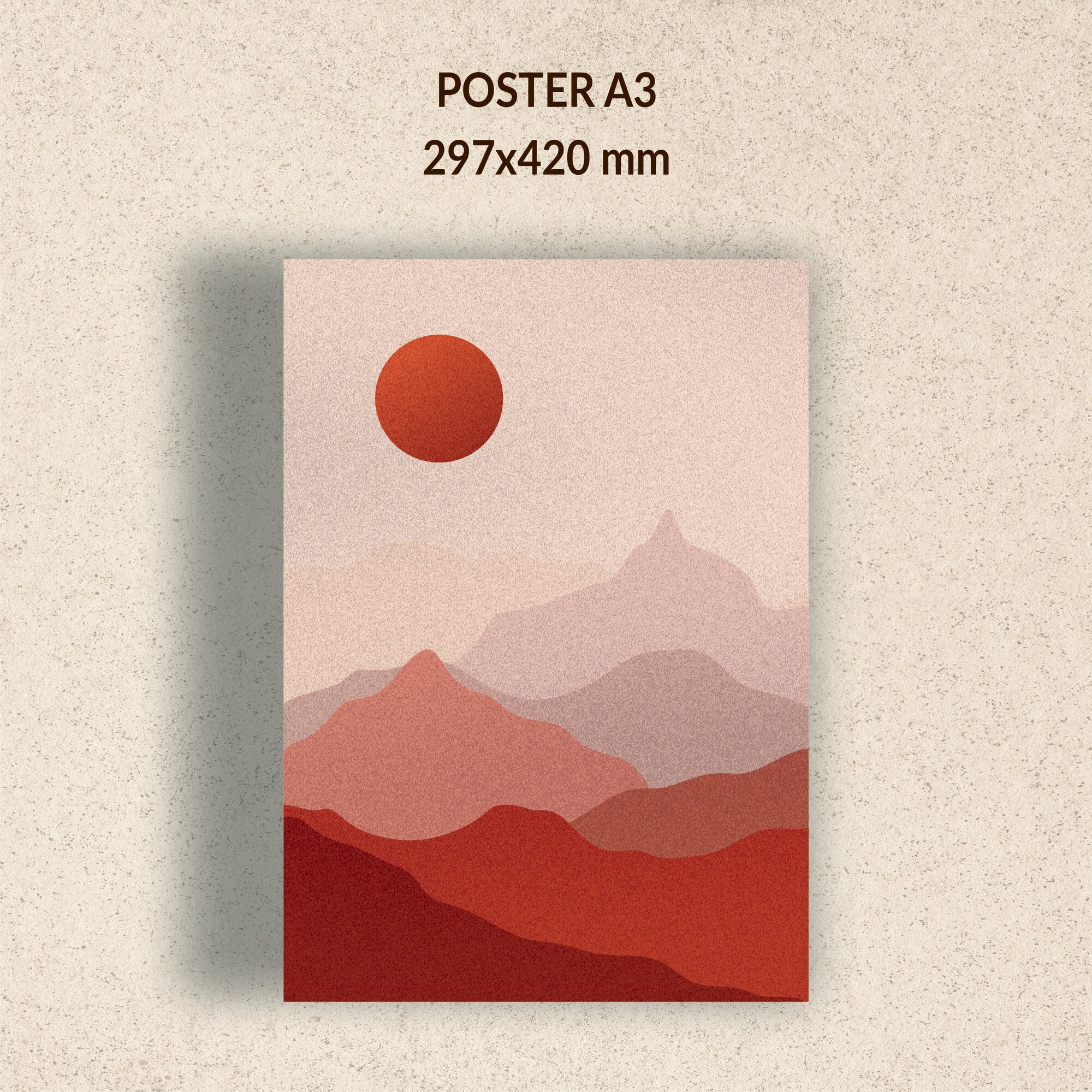 Постер/плакат/картина интерьерный на стену в спальню Красные горы, пустыня