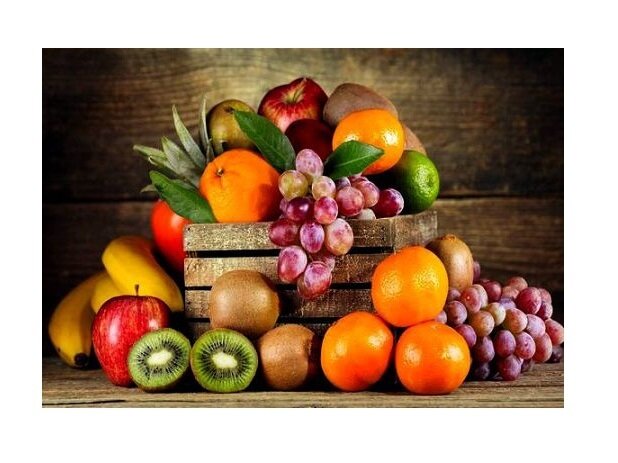 Алмазная мозаика на подрамнике/Картина стразами/ Алмазное хобби "Фрукты", 30х40 см, сложность 5, цветов 20/ Komas