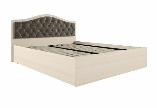 Кровать с ортопедическим основанием Дели 160х200, дуб молочный/шоколад