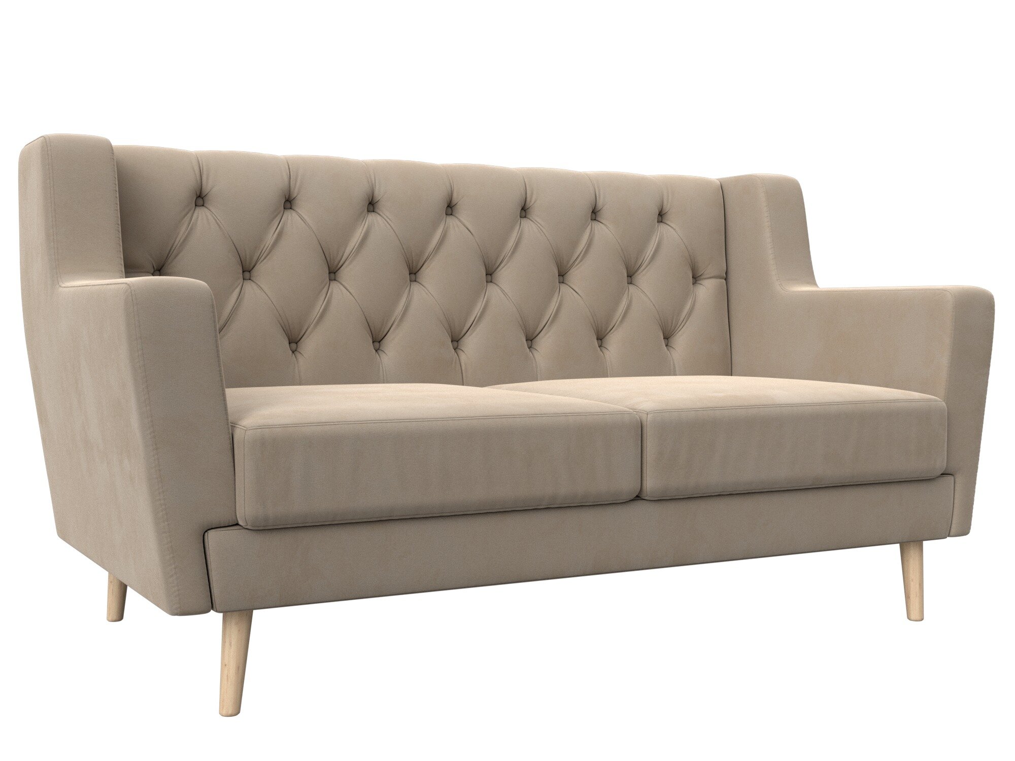 Диван кухонный прямой Брайтон 2 Люкс, велюр, механизм нераскладной, бежевый, 139x77x85см. Хит Диванов