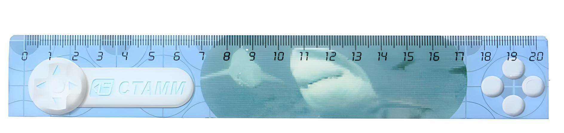 Линейка 20см "Star play" голубая