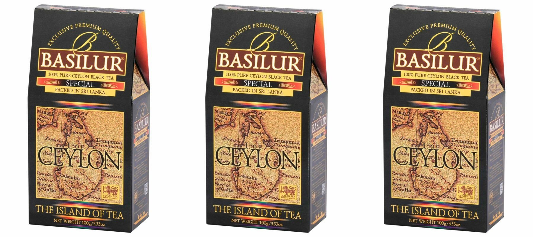 Basilur Чай черный листовой, остров спешиал,100 г, 3 уп.