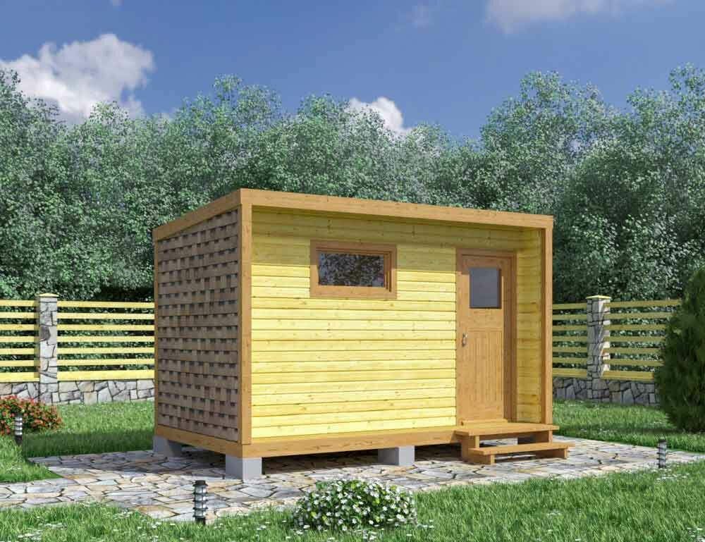 Бытовка для дачи 4 x 2,4 м, в стиле хай-тек, доставка в готовом виде, внутренняя отделка стен, потолка OSB