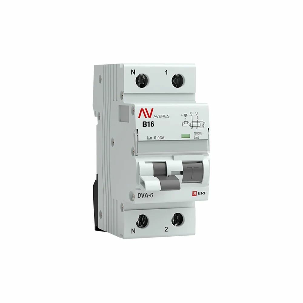 Дифференциальный автомат EKF averes dva-6 rcbo6-1pn-16b-30-ac-av