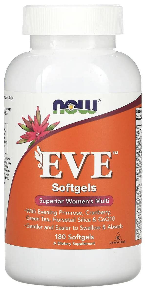 NOW Foods Eve Superior Women's Multi, Ева женский мультивитаминный комплекс 180 гел. капсул