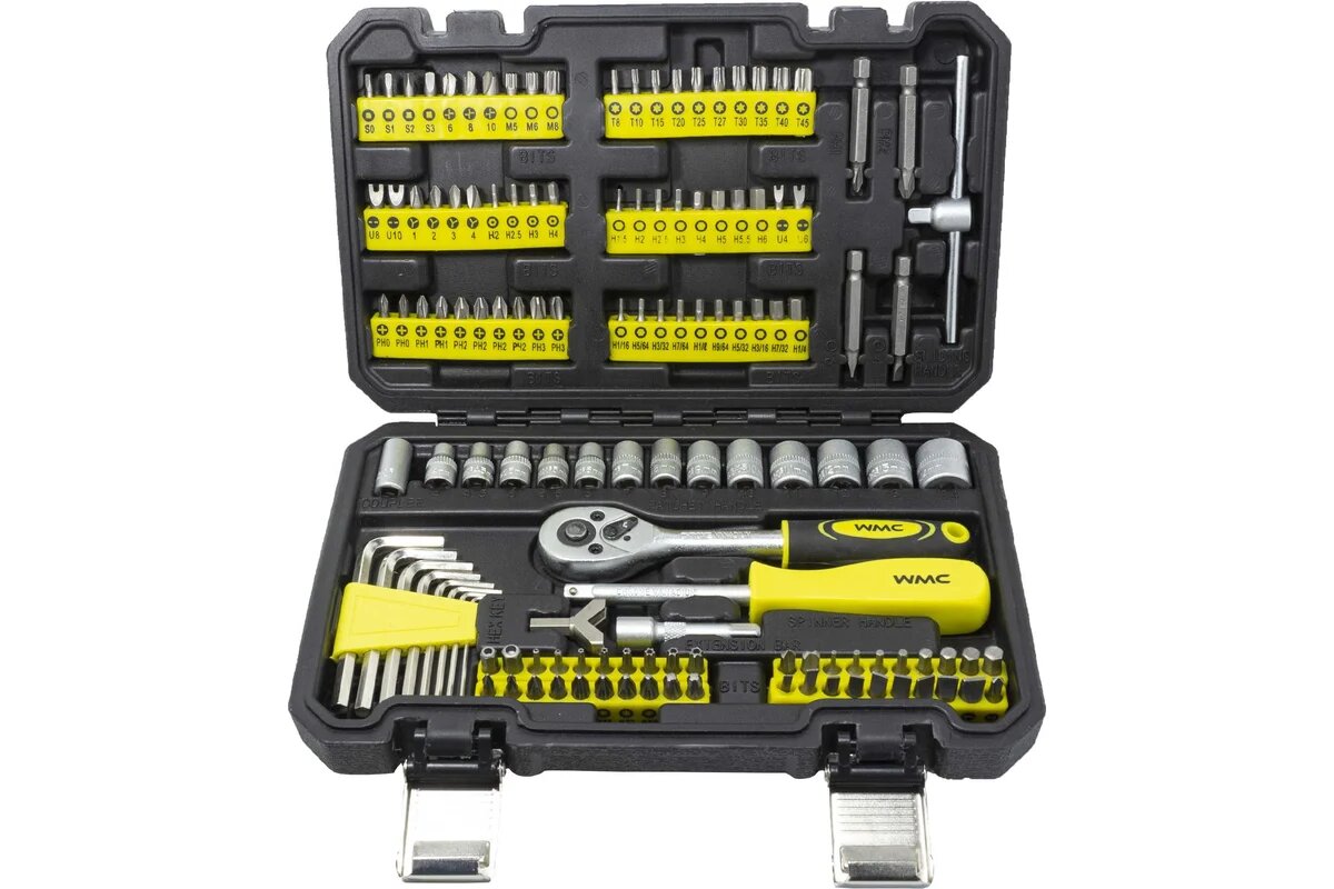 WMS Tools Набор инструментов 130 пр. 1/4' привод, 6-гран, 4-14 мм WMC-20130(48166)