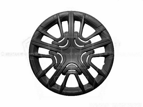 Колпаки декоративные (на пруж.) r-15 "шериф" черный глянец (к-т 2 шт) (ак1519)