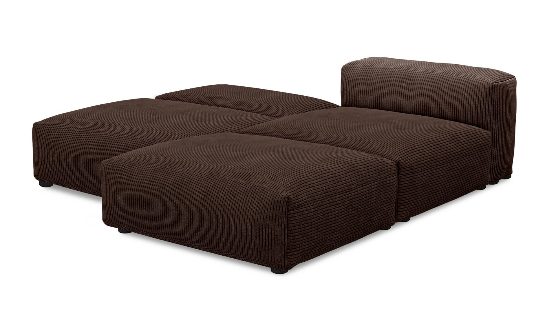 Угловой диван Фиджи большой и глубокий (Еврокнижка) Cilium Chocolate NEW 210x242x62 см, коричневый Вельвет, еврокнижка GOODFORM
