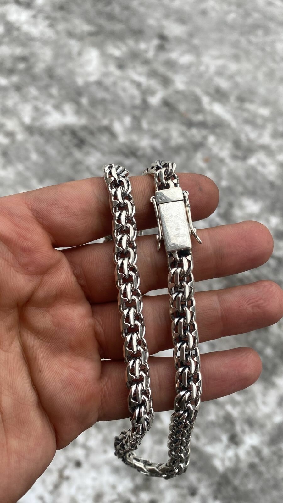 Цепь серебро, 925 проба, чернение