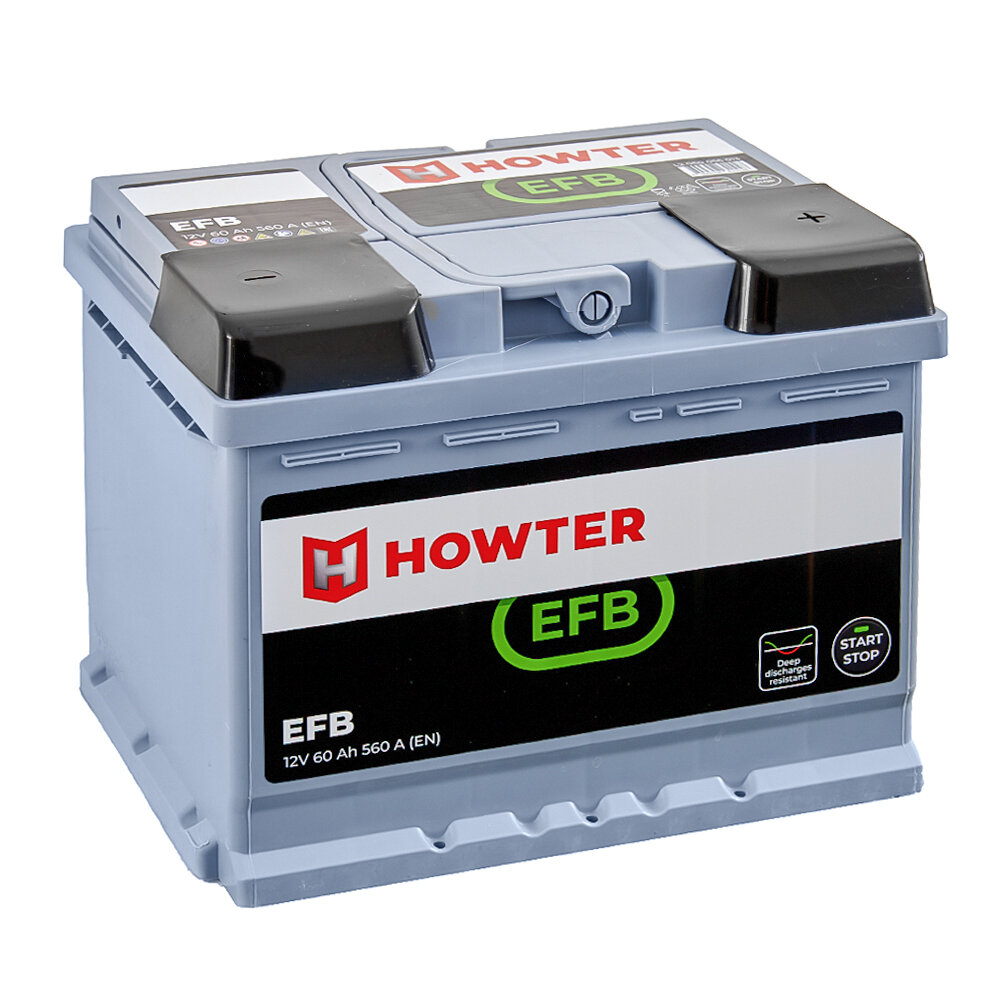 Аккумулятор HOWTER HT EFB 60 Ач 560А О/П L2 060 056 013