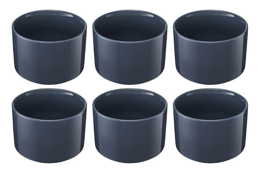 Набор 6 форм для запекания, 10 см, 355 мл, фарфор P, круглая, синяя, Indulgence (Maxwell&Williams)