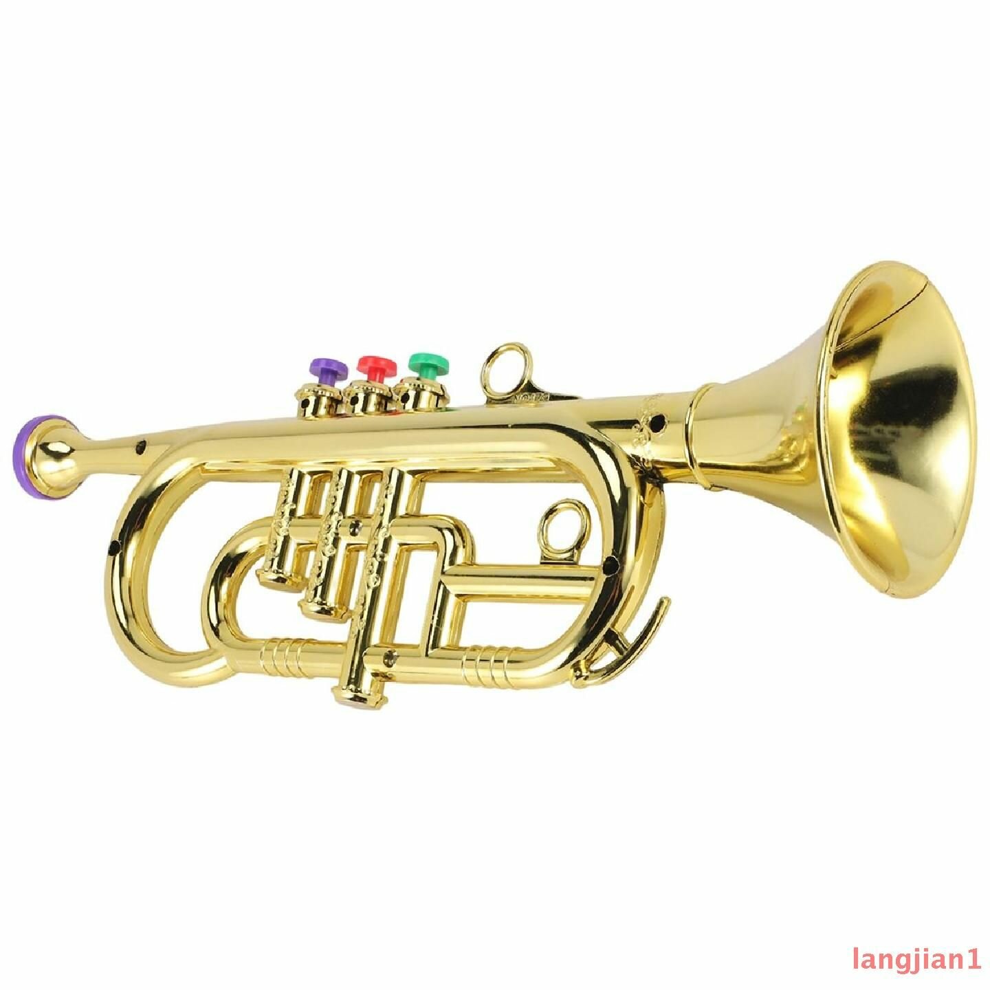 Труба 3 тона 3 цветные клавиши имитация игры мини музыкальные духовые инструменты для детей день рождения игрушка золото