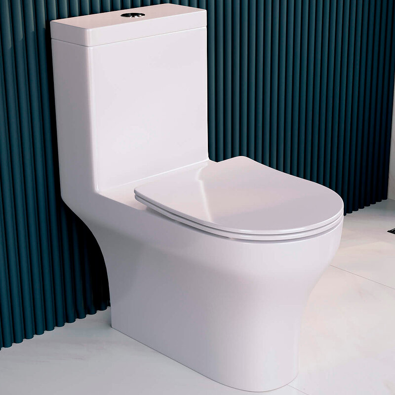 Унитаз моноблок RGW SW-05 67420105-01 белый, безободковый, с крышкой микролифт