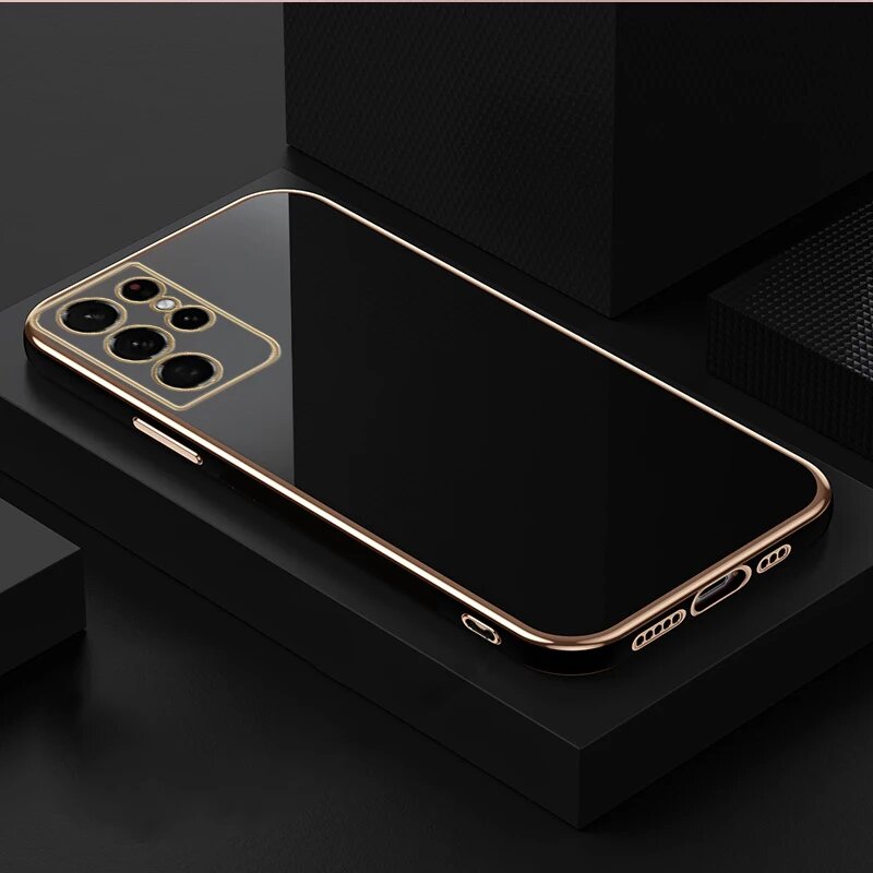 Чехол Funda 6D Plating Soft TPU для Samsung Galaxy S22 Ultra S24 S23 S21 S20 FE S10 Note 20 10 Plus A35 M33 силиконовый чехол