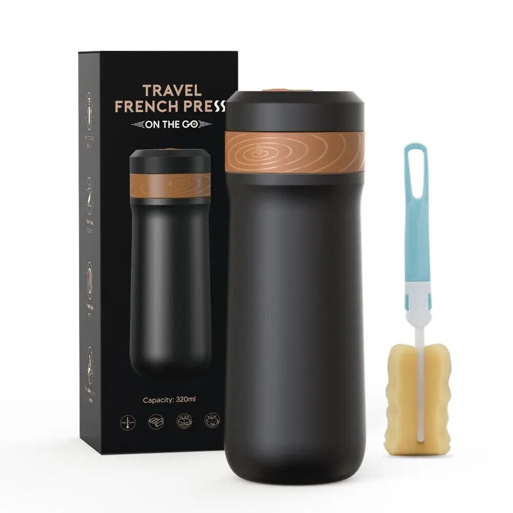 Термокружка French Press Travel 320мл, черная