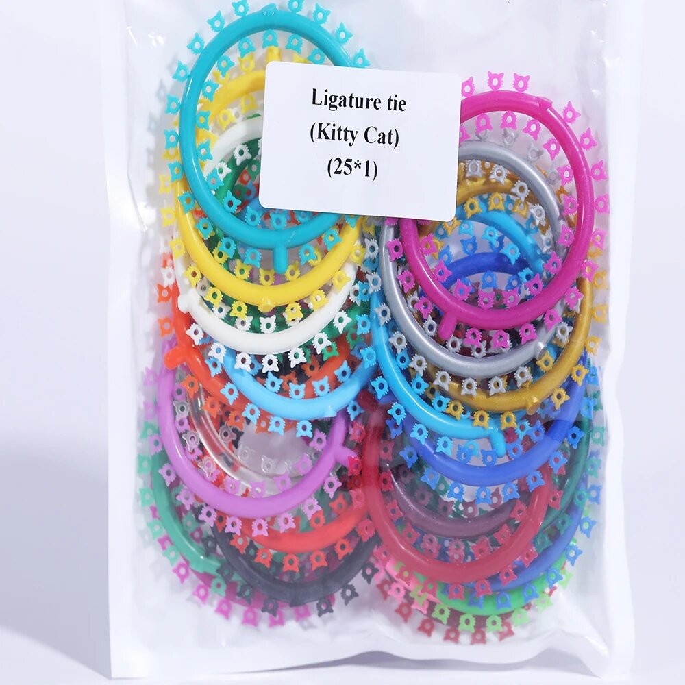 Dentst Орто-галстуки силиконовые 25 штук KITTY CAT