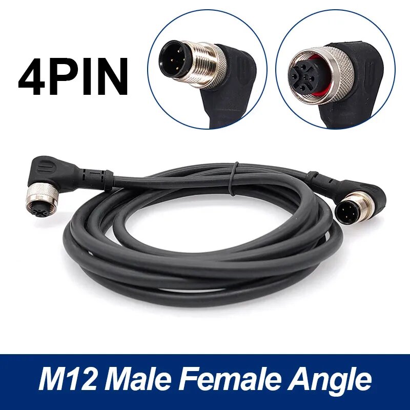 CNMAWAY M12 разъем датчика кабель двойная головка 2 м водонепроницаемый 4/5/8 пин Angle M to F 4p