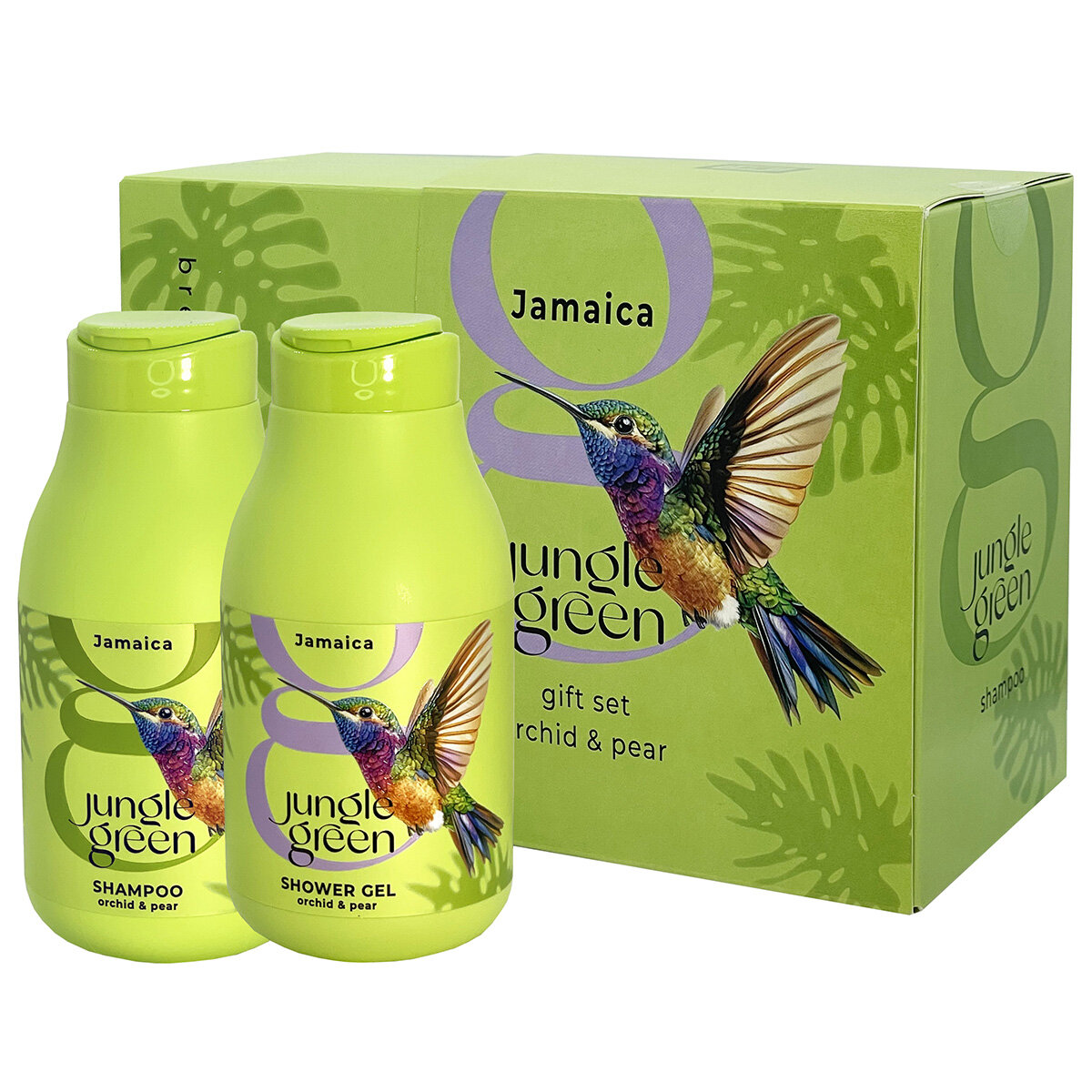 Подарочный набор Фестива Jungle Green Jamaica Орхидея и груша (Шампунь для волос 250мл + Гель для душа 250мл)