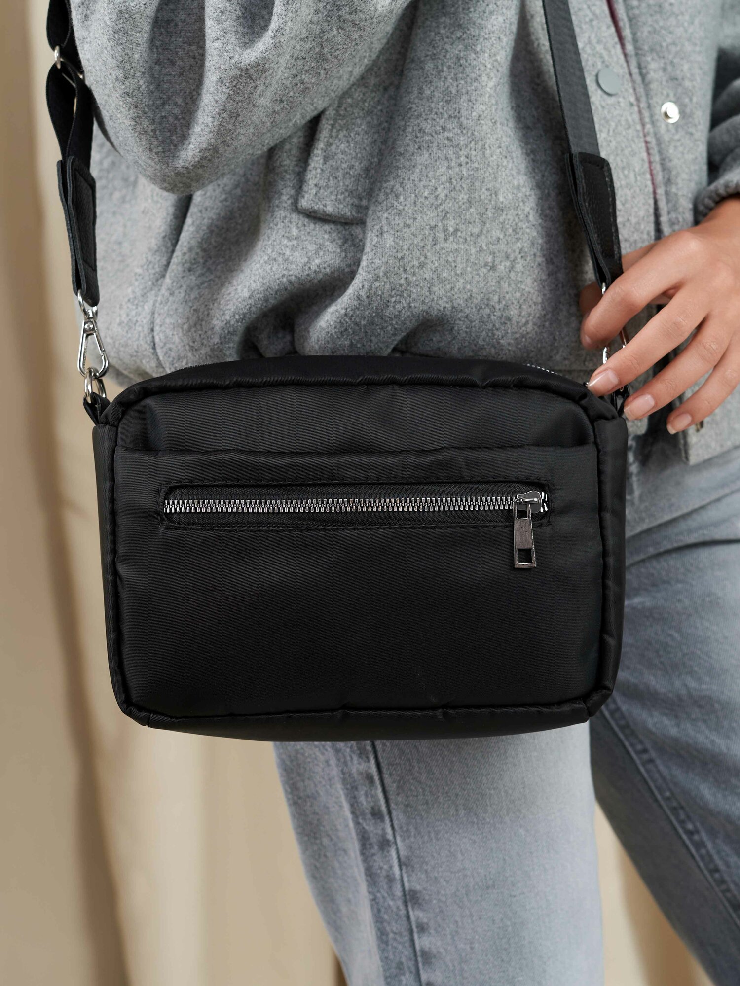 Сумка кросс-боди маленькая через плечо тканевая