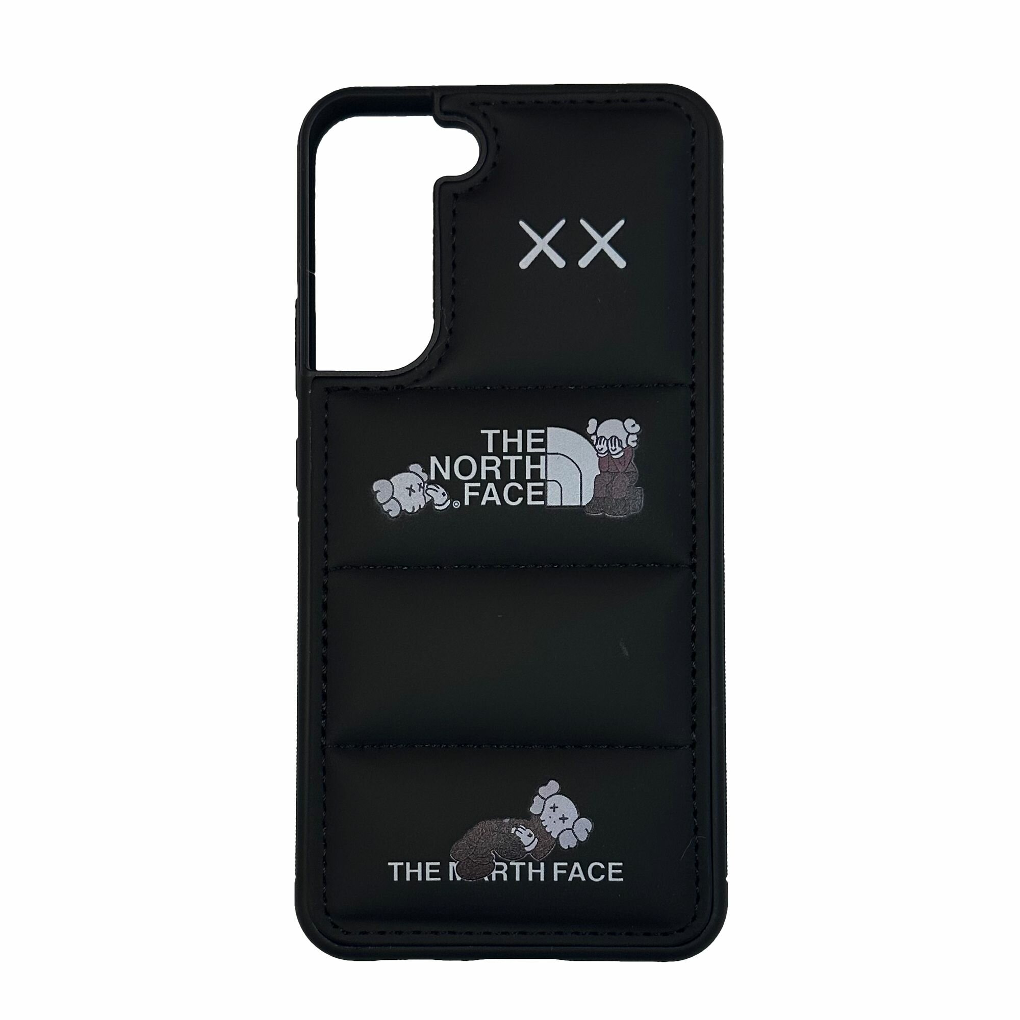 Чехол для Samsung S22+ черный силиконовый дутый пуховик North Face