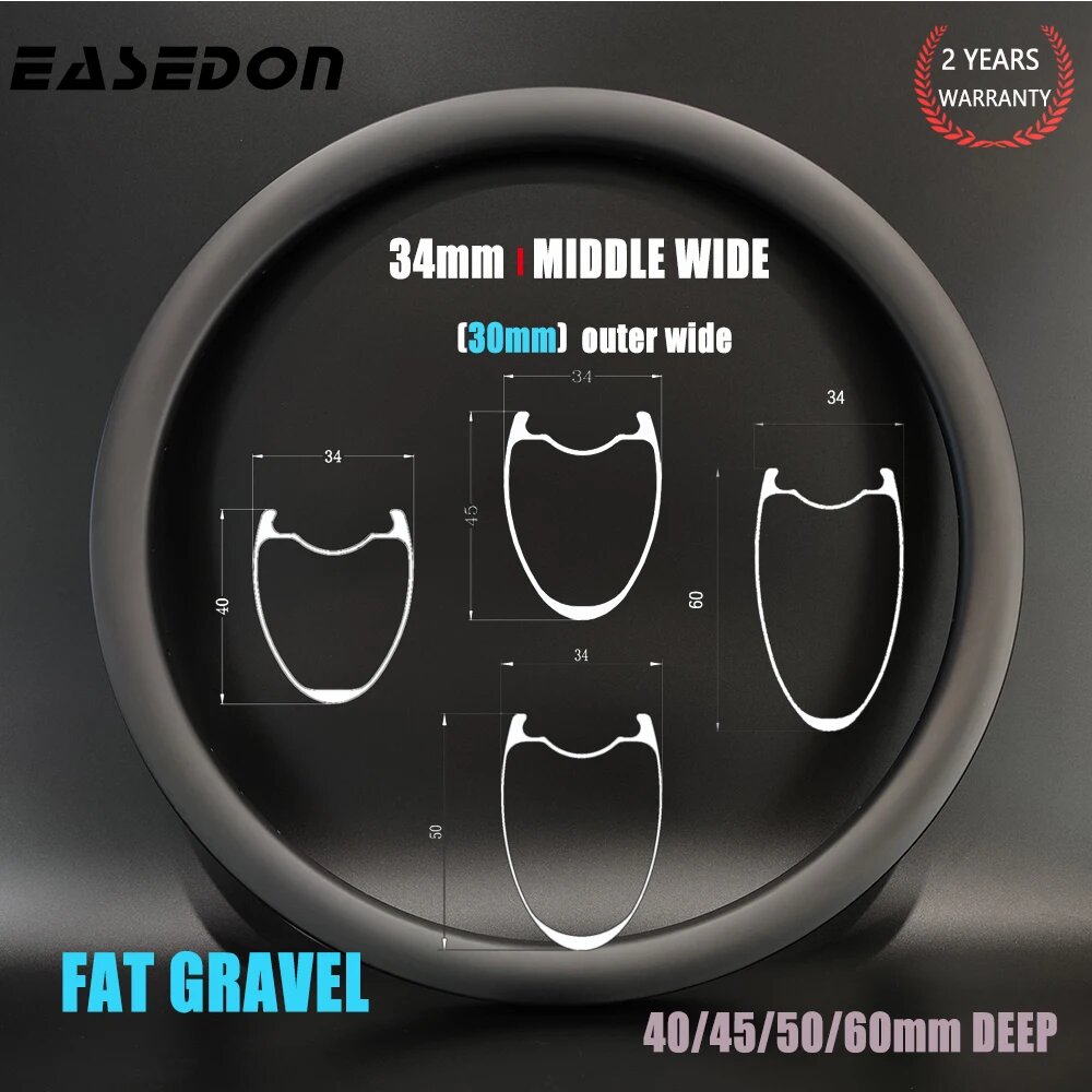 EASEDON Карбоновые колеса 700C для шоссейного велосипеда 50mm Deep, Matte, Fly Weight, 24Holes, UD