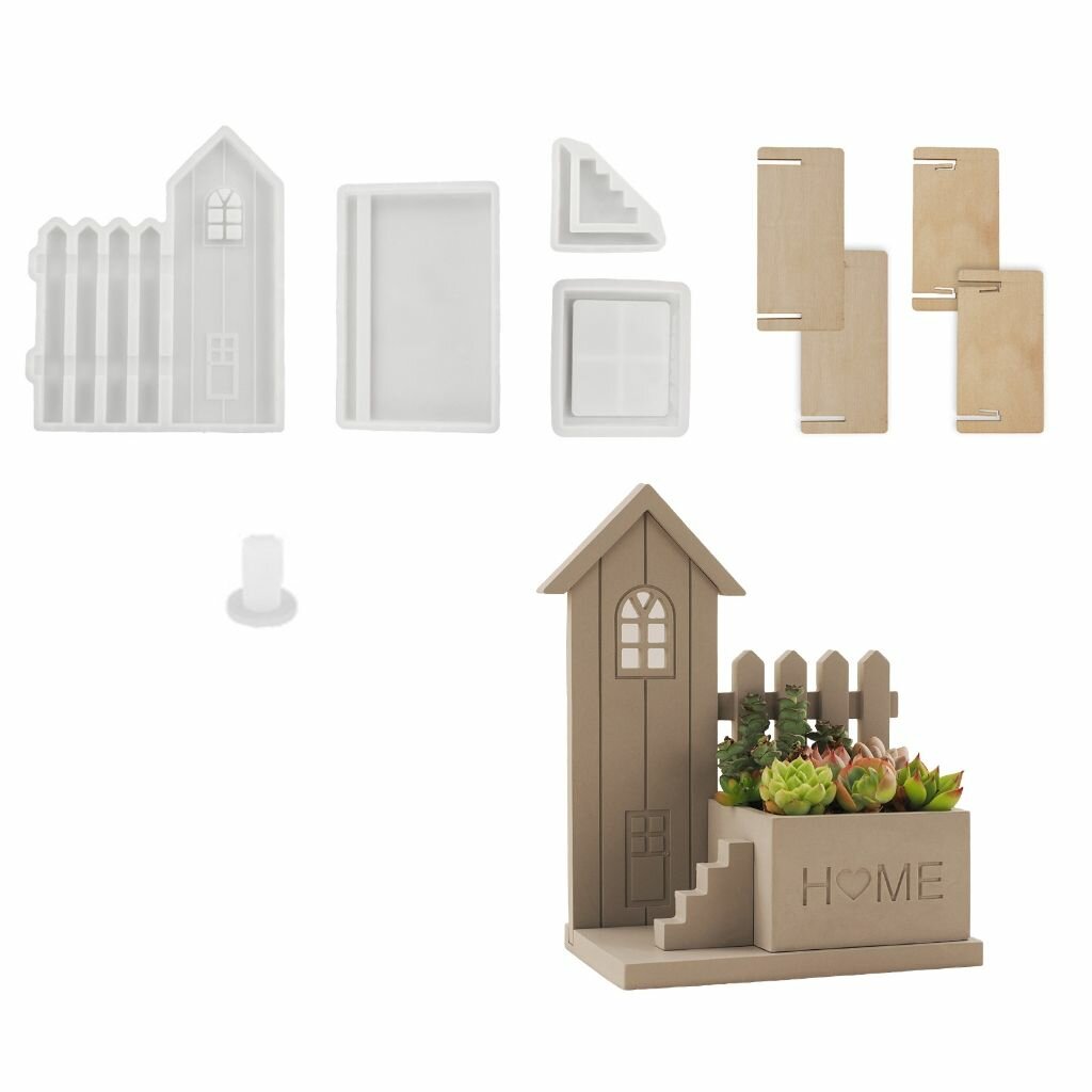 Цементный дом забор цветочный сад сочная форма для украшения чаши бассейна