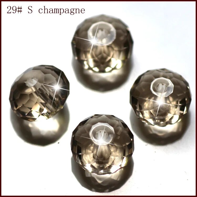 Хрустальные бусины 29# S champagne, серебряный, 50 шт.