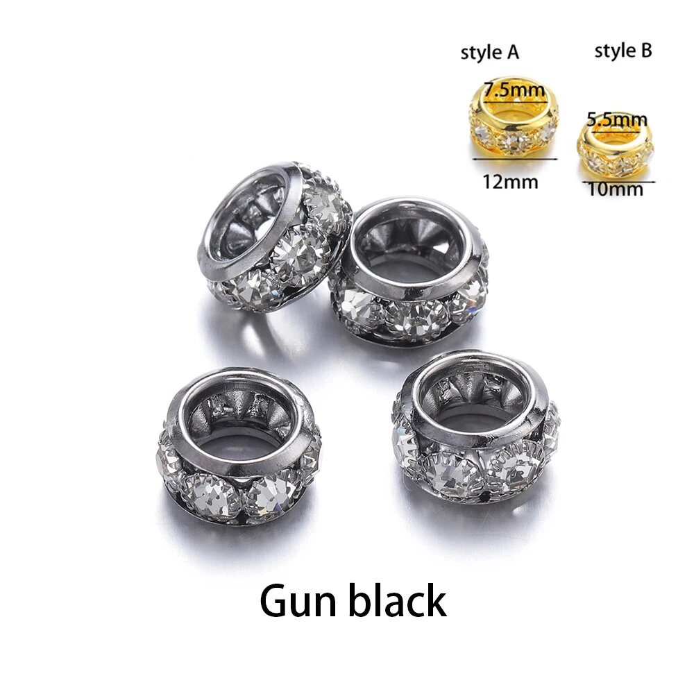 Золотые хрустальные бусины YouYoungDifferent 20 шт 12mm x 20Pcs, Черный, Gun Black