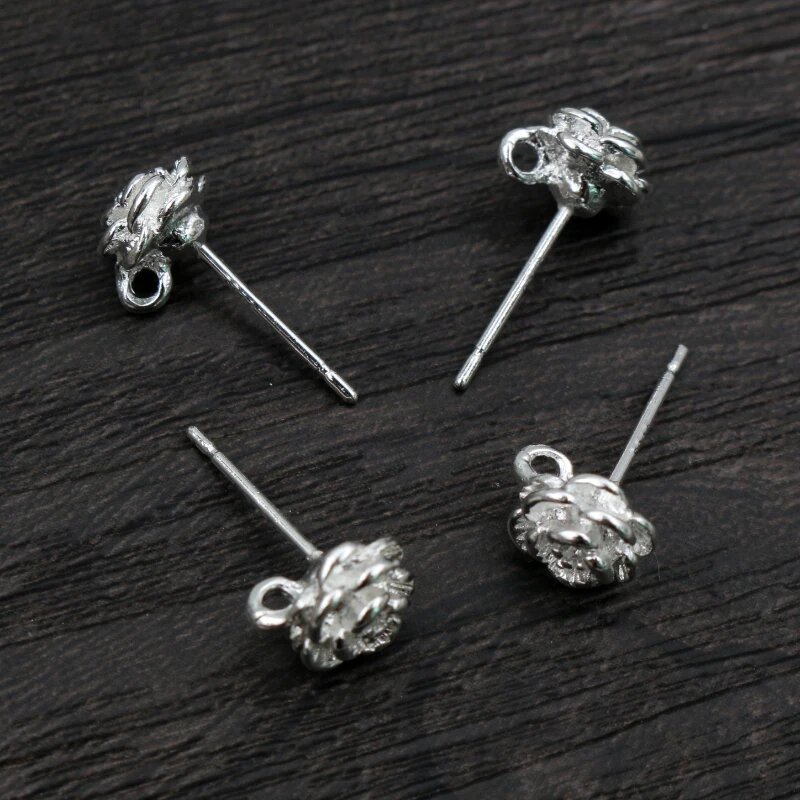 Позолоченные серьги-крючки с цветочком Cqhcyb Silver