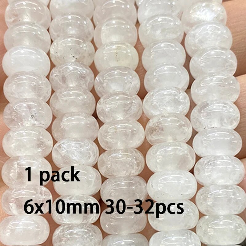 Бусины из белого нефрита LUOMAN XIARI 2x4 4x6 5x8 6x10 мм 6x10mm 1 pack