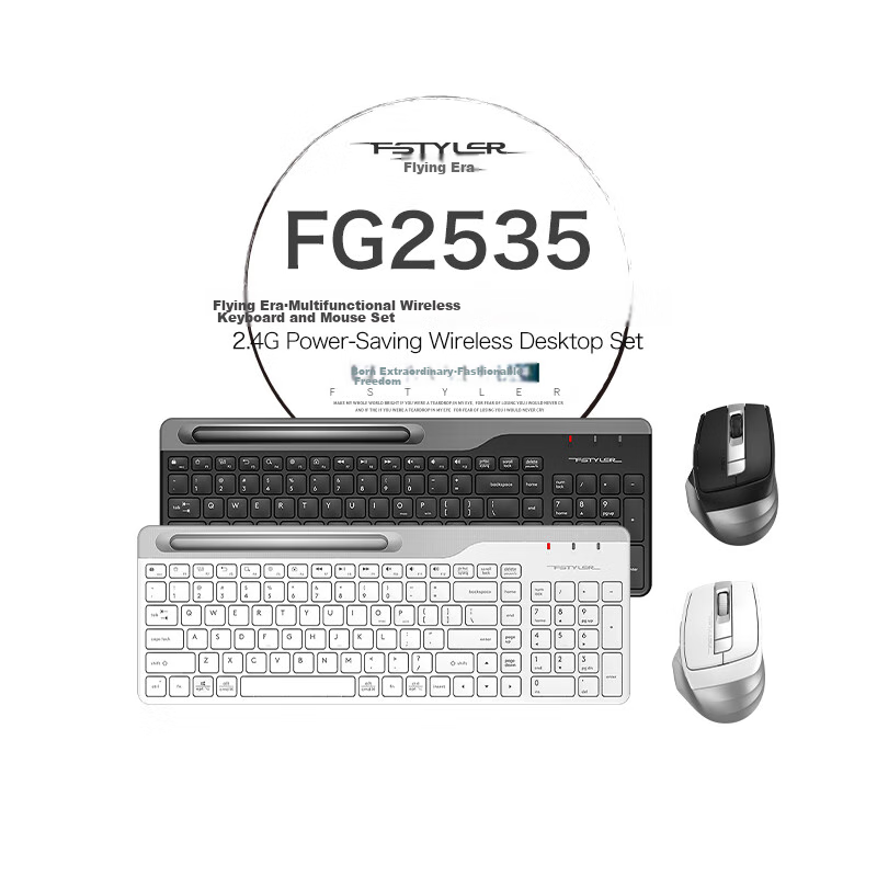 Комплект клавиатура и мышь A4TECH FG2535 Wireless Keyboard And Mouse Combo, серый