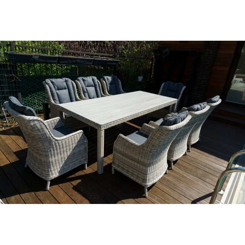 Набор плетеной мебели Besta Fiesta "Венеция", 230см, цвет серый, для 8 человек