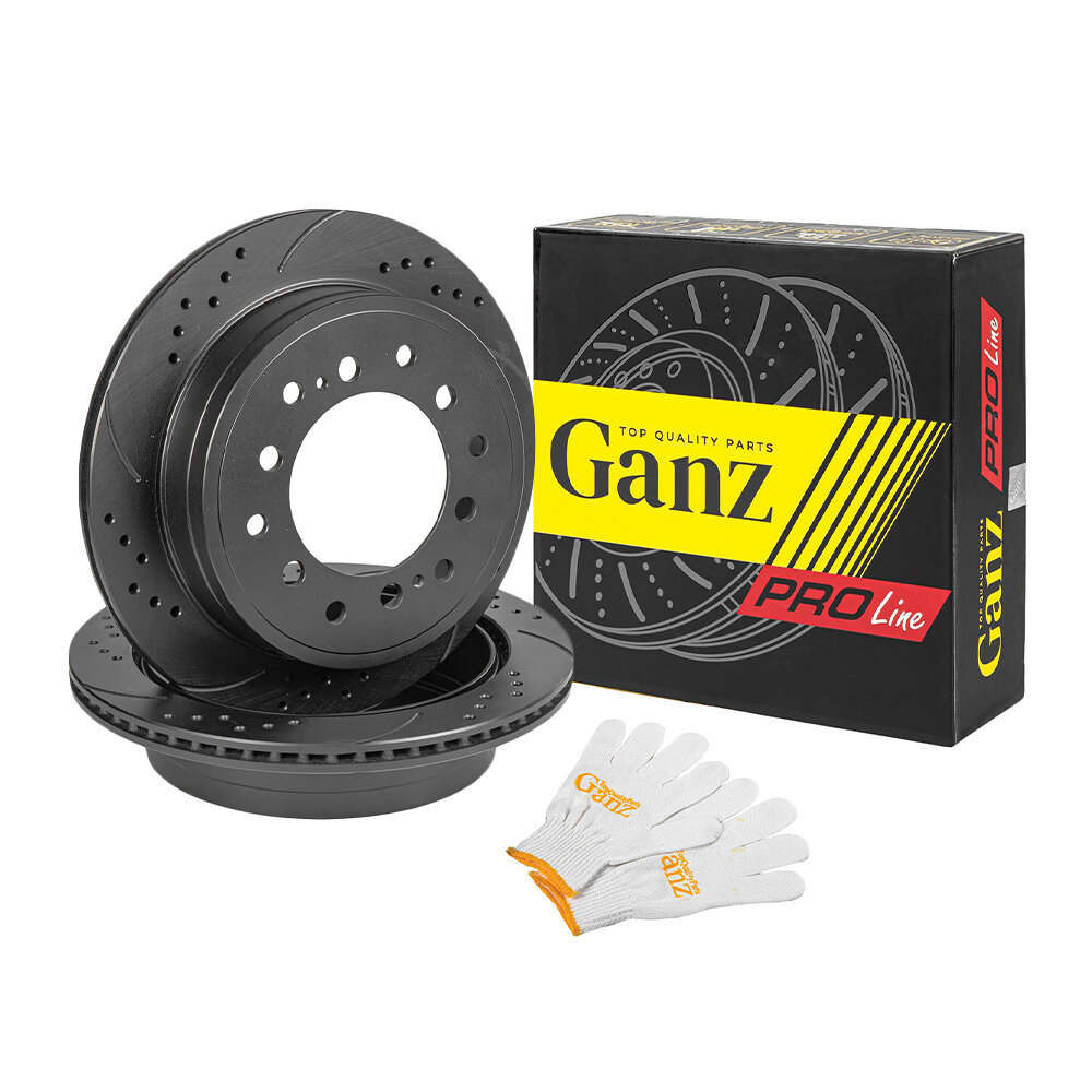 Диск тормозной GANZ задний перфорированный PRO-Line с покрытием (комплект - 2 шт) TOYOTA LC Prado J150 Арт: GIJ06022S