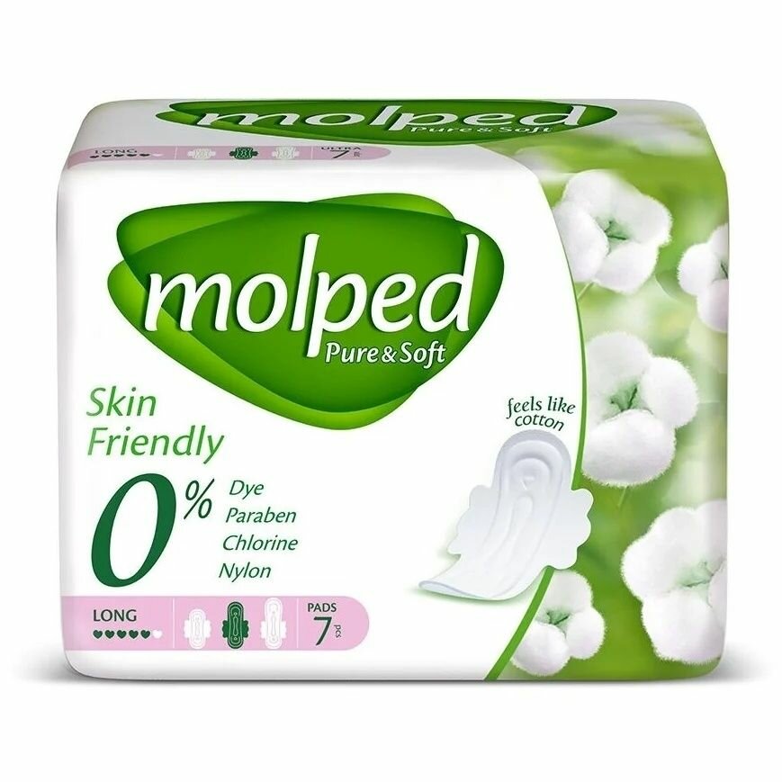 Прокладки гигиенические MOLPED "Pure & Soft", Long, 7 шт