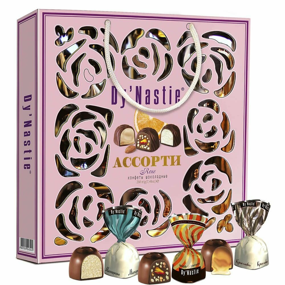 Набор шоколадных конфет "Dy'Nastie" Ассорти ROSE 170 гр, 1шт.