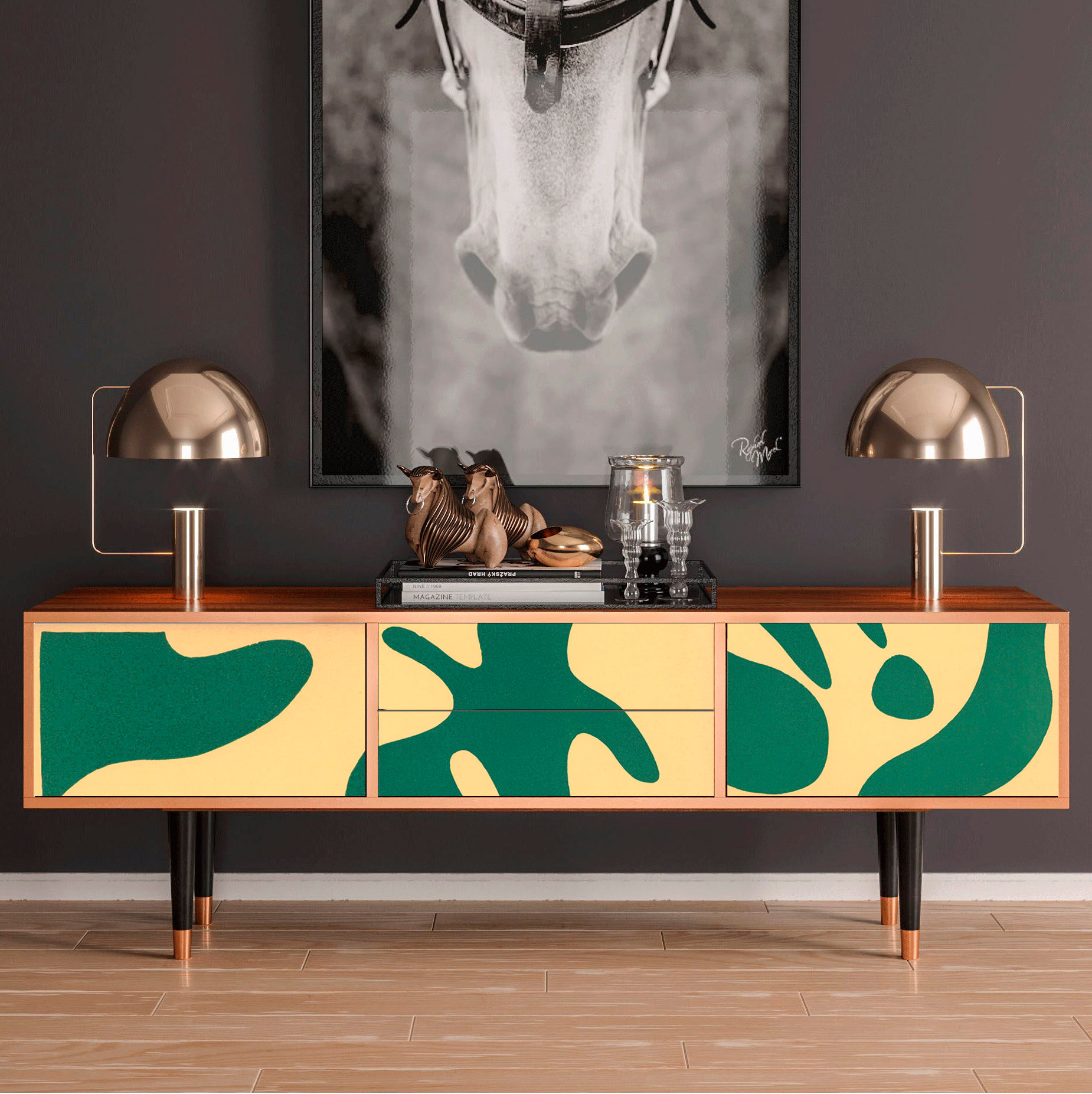 ТВ-Тумба - STORYZ - T4 Constellations by Jean Arp, Размер - 170 x 59 x 48 см, Цвет корпуса - , Орех