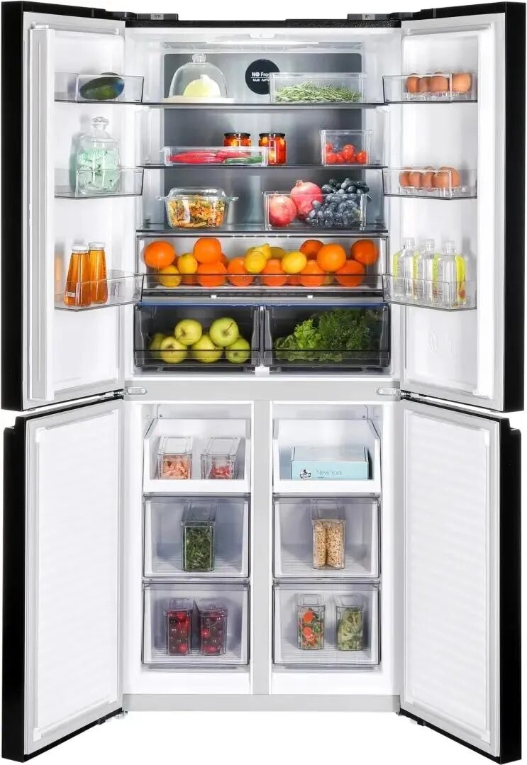 354001 / Холодильник трехкамерный NORDFROST RFQ 450 NFGB Total No Frost, Side by Side, инверторный ч