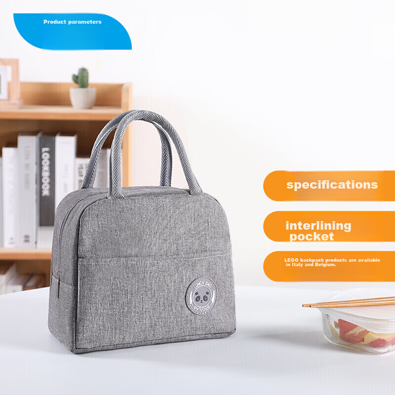 Xinqin Lunch Box Bag, Thickened Aluminum Foil, Insulated Bag, Bento Bag, Large Size, Handheld Lunch Box Bag, Thickened, Gray