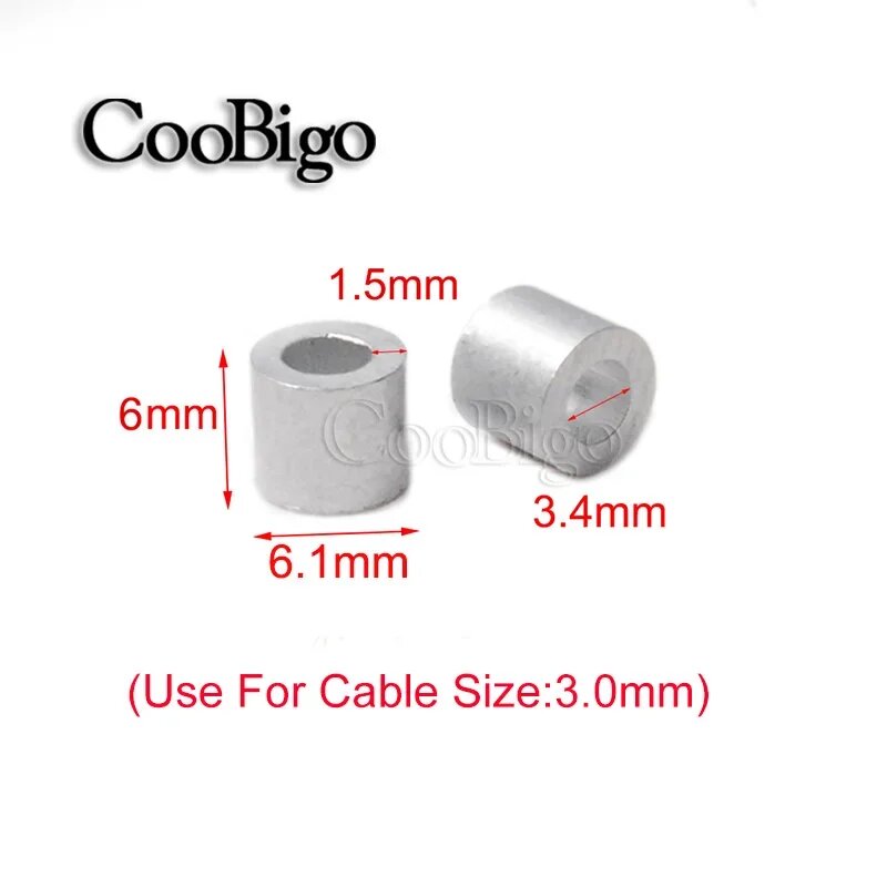 50 шт. M1 ~ M8 стопор для шнура, обжимные втулки, кабельный наконечник, стопор, алюминий для малого барабана, зажим для троса, фитинги, аппаратные аксессуары